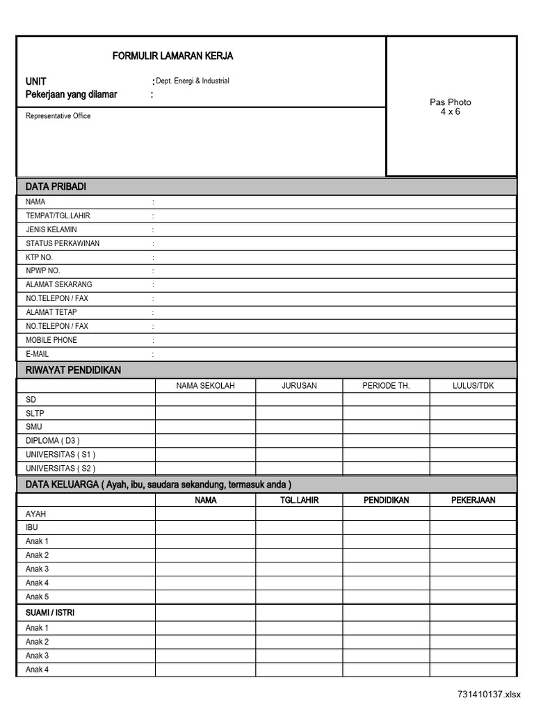 Formulir Interview Pribadi Karyawan | PDF