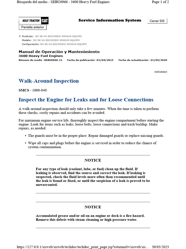 Walk-Around Inspection | PDF | Leak | Pump