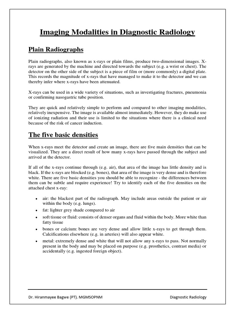 Diagnostic Radiology Reference Book | PDF | Science & Mathematics