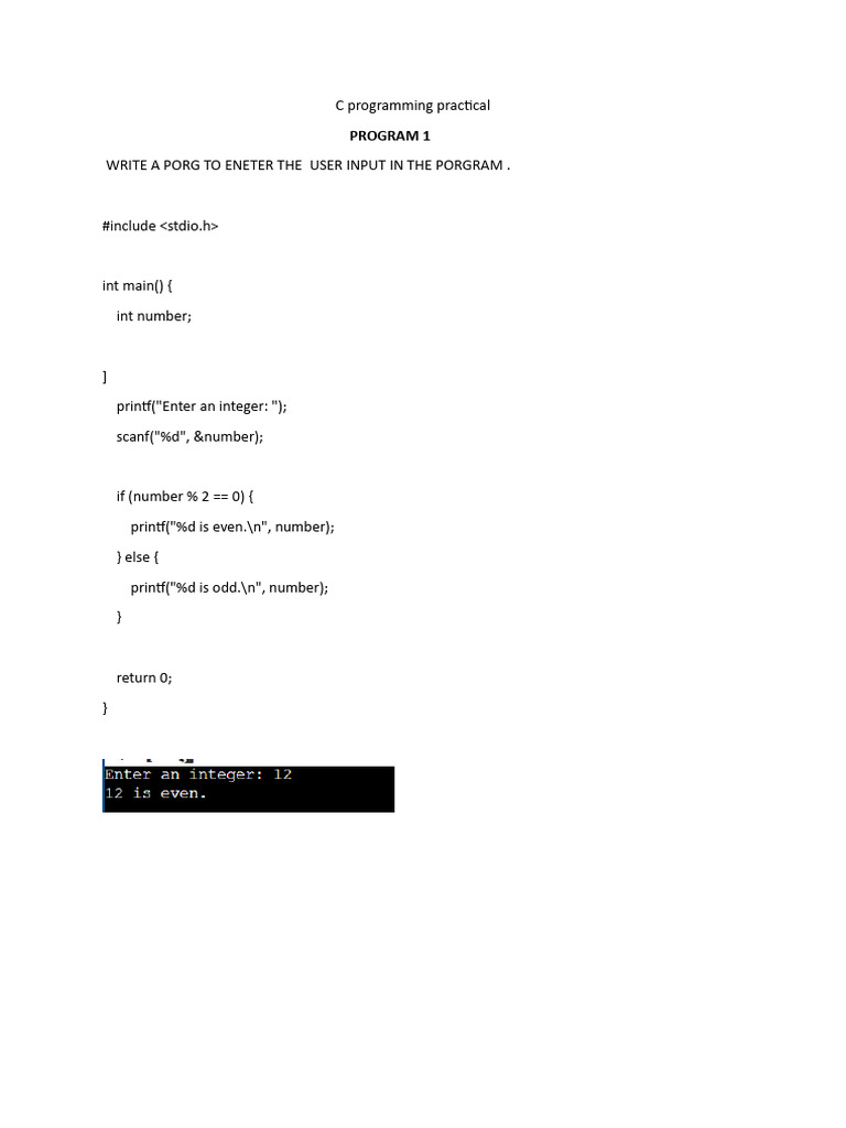 C Programming Practical Pdf Computer Science Algebra 2819
