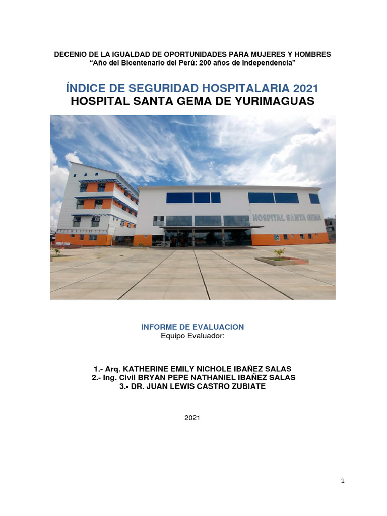 Informe Ish - 2021,, Hospital Santa Gema,,, Version 25.08.21 | PDF