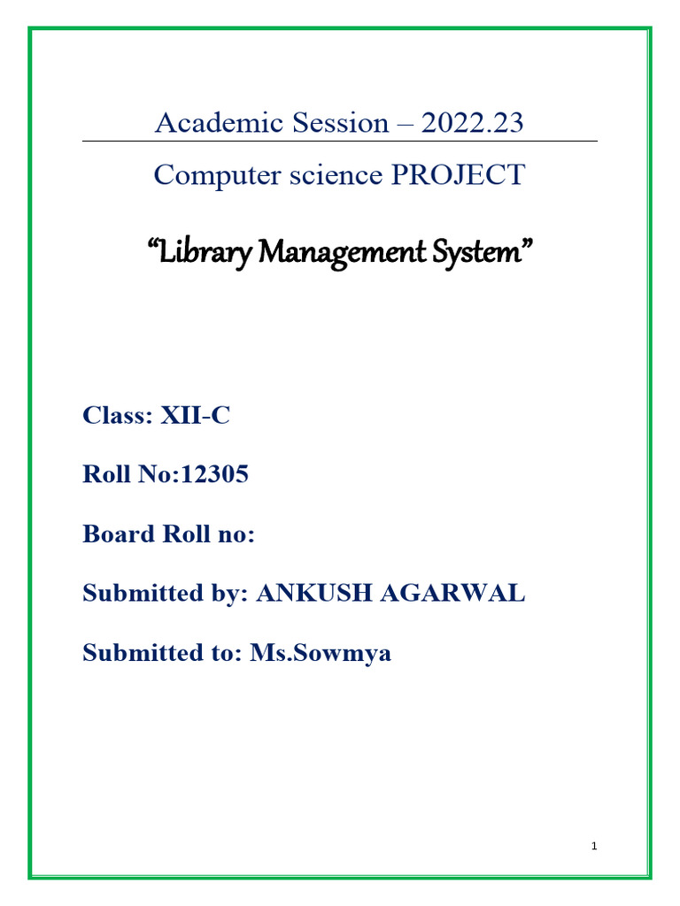 CS Project File | PDF