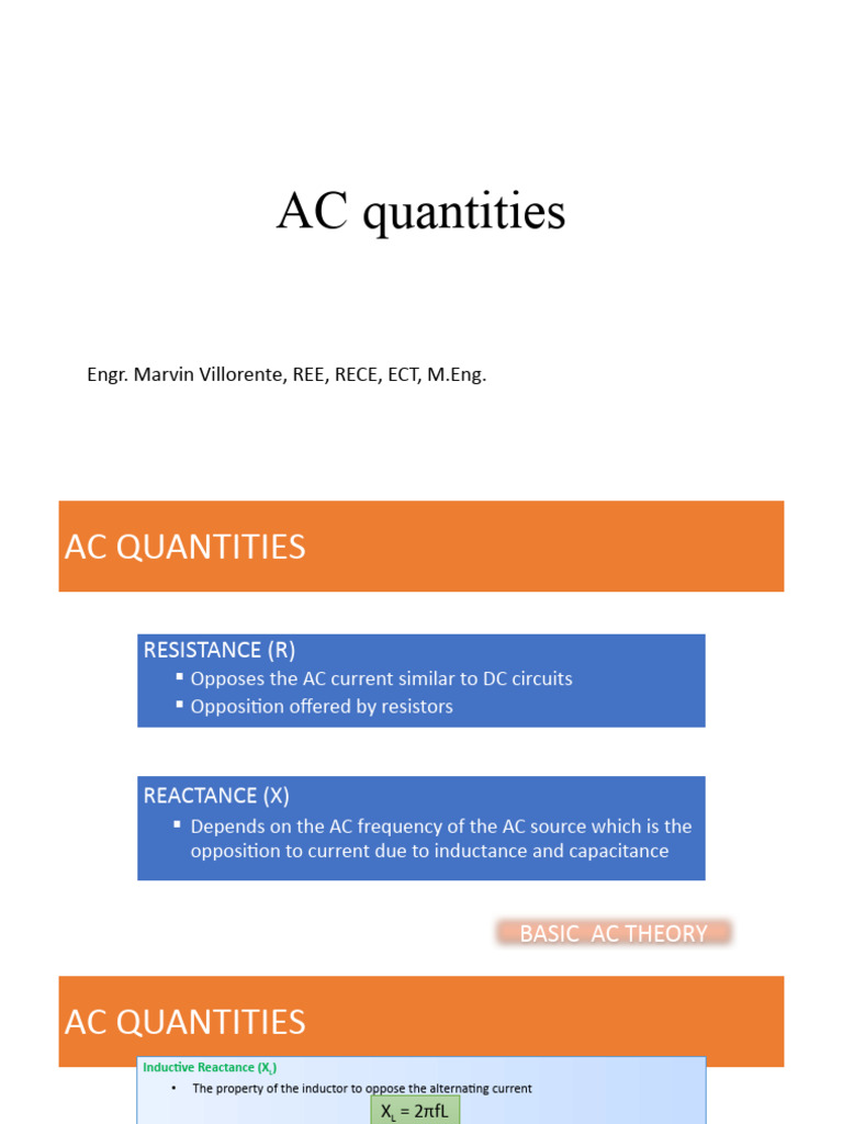 AC Quantities RLC R L R C Power Triangle | PDF