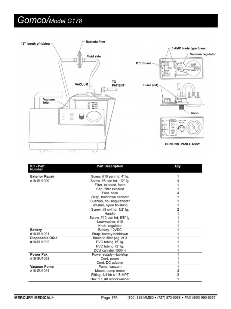 BDR Gomco RepairParts | PDF | Pump | Gases
