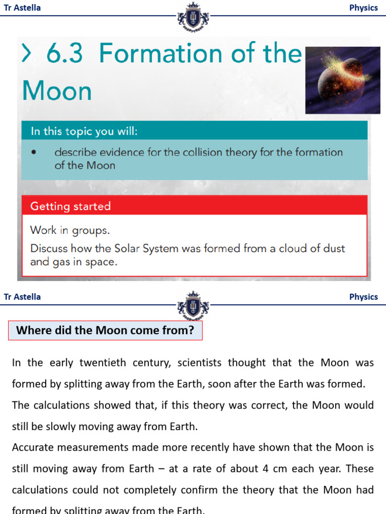 6.3 Formation of The Moon | PDF
