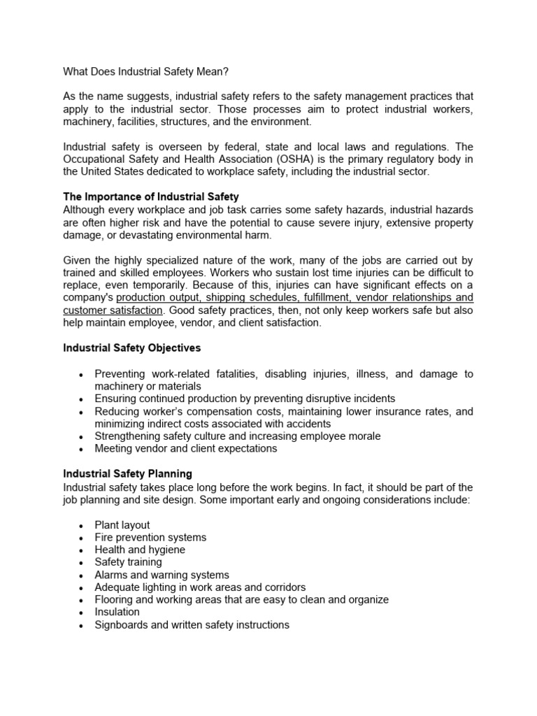 Industrial Safety | PDF | Occupational Safety And Health | Safety