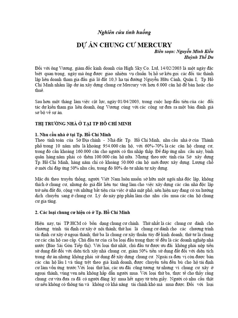 Thao Luan Du An Chung CU Mercury | PDF