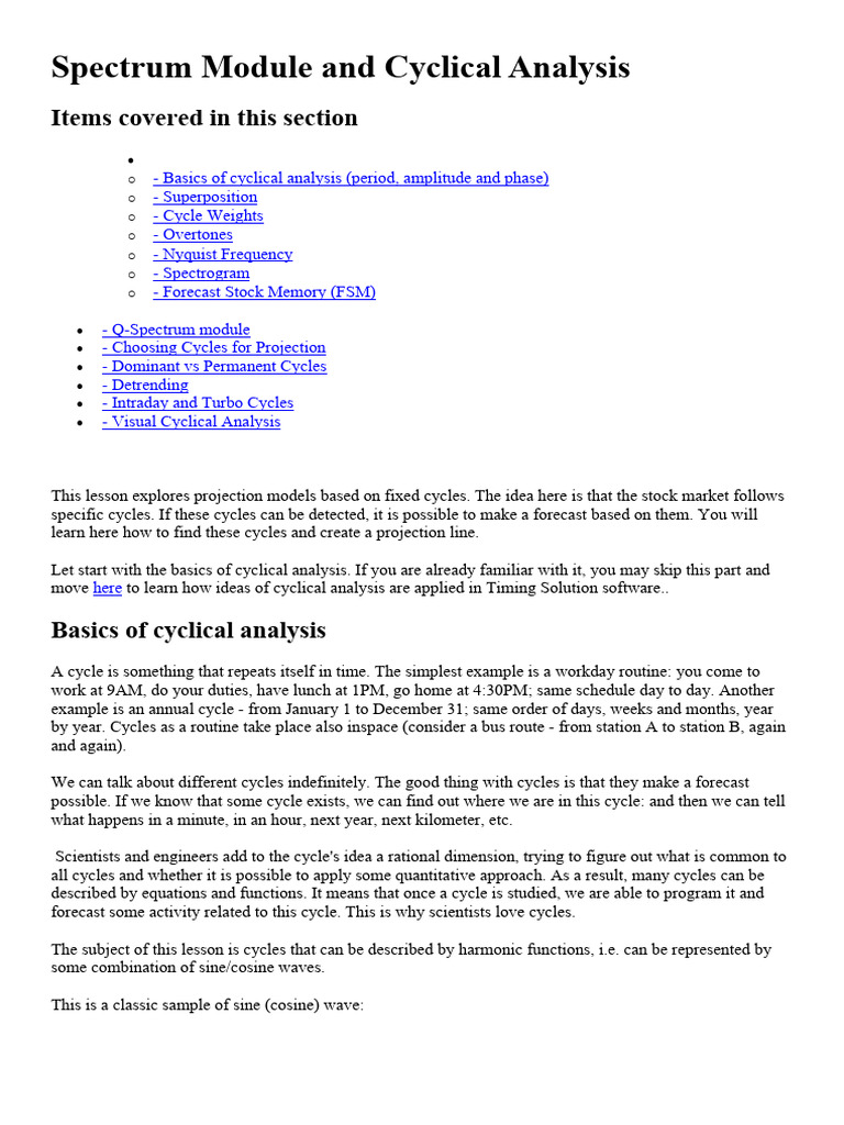 Timing Solution Cyclic Analysis Pdf Sound Forecasting