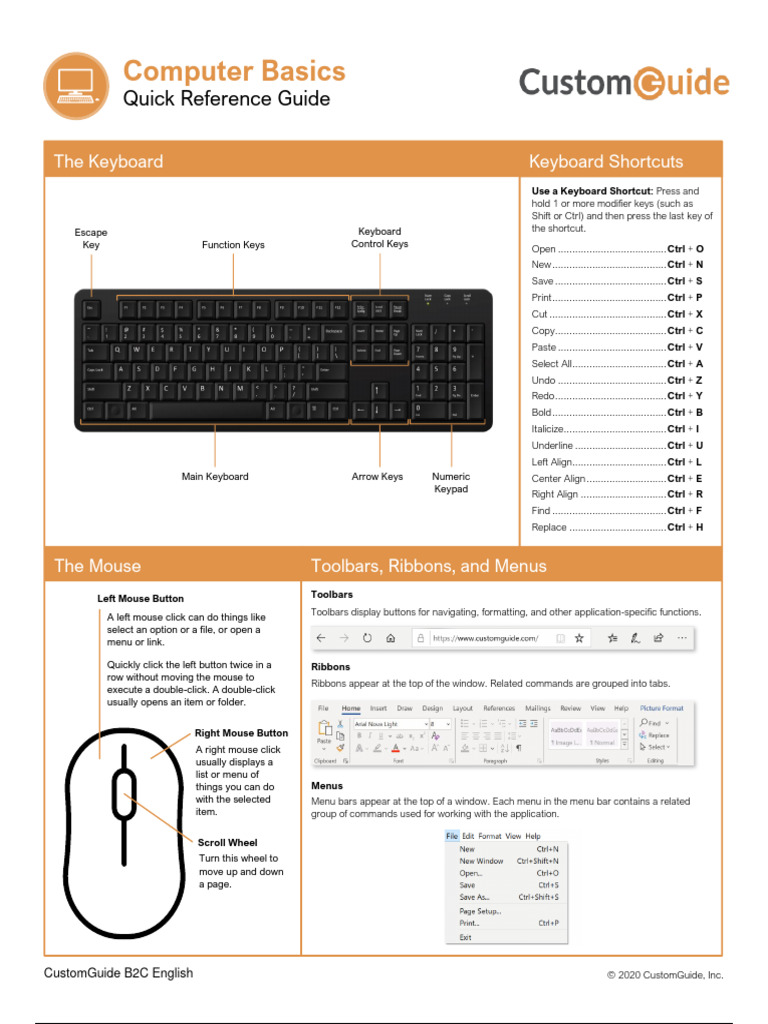 Computer Basics Quick Reference | PDF