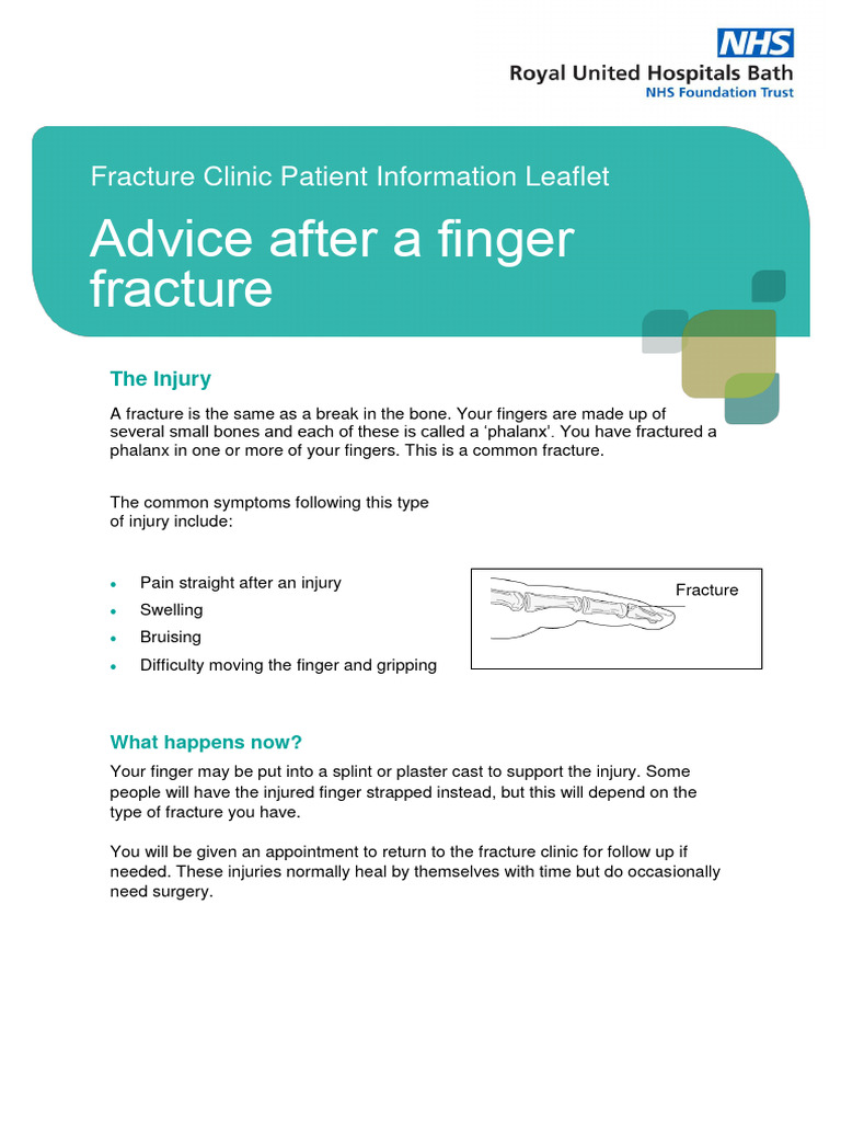 ORT055 Advice After A Finger Fracture | PDF