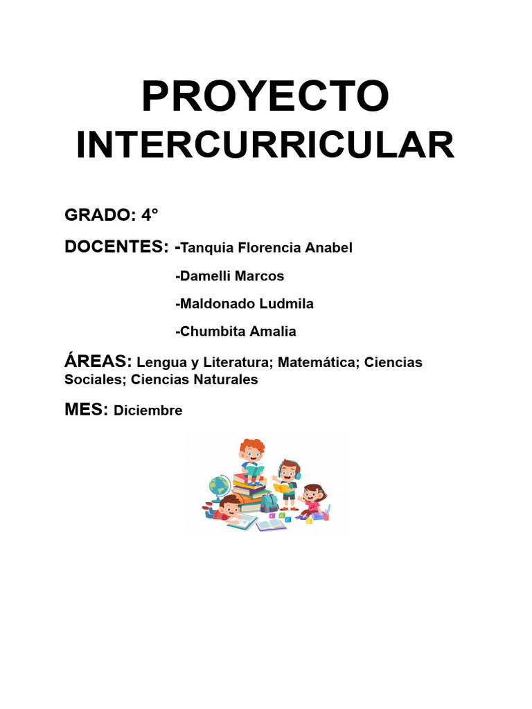 Proyecto Integrador 4to Grado | PDF | Maestros | Aprendizaje