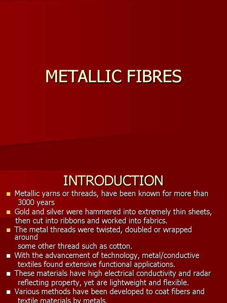 Metallic Fibres | PDF | Sputtering | Fibers