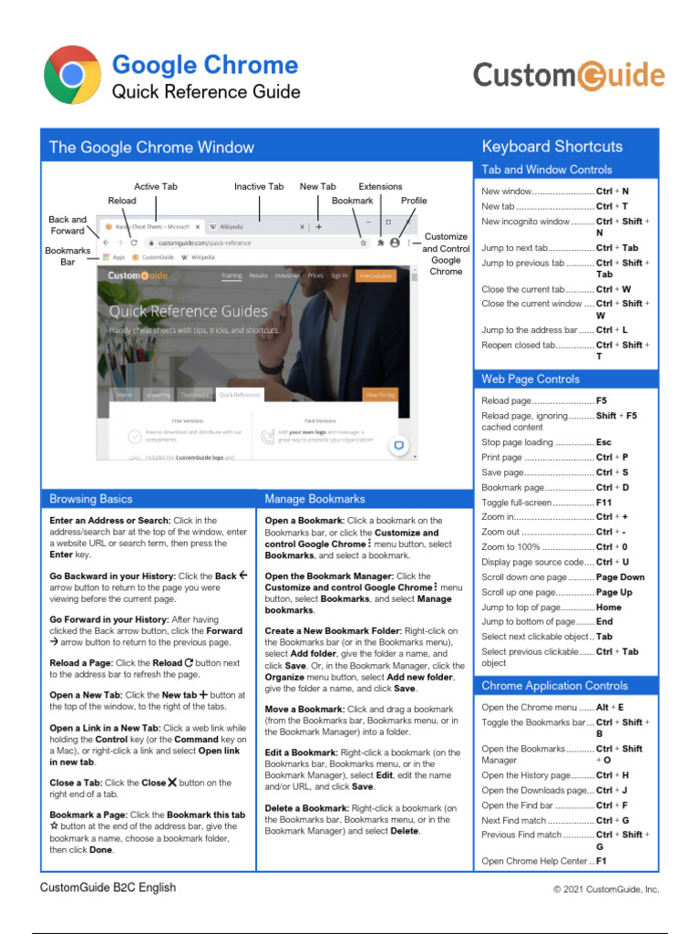 Google Chrome Quick Reference | PDF | Button (Computing) | World Wide Web