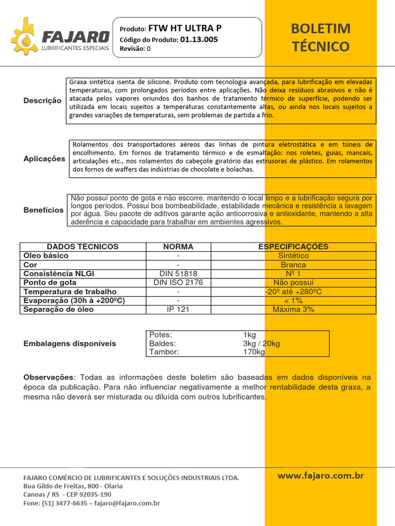 Ficha Tecnica - FTW-HT-ULTRA-P | PDF