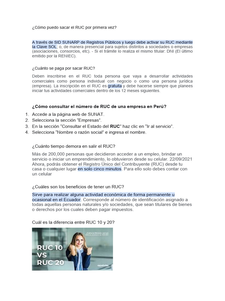 Como Tramitar Ficha Ruc | PDF