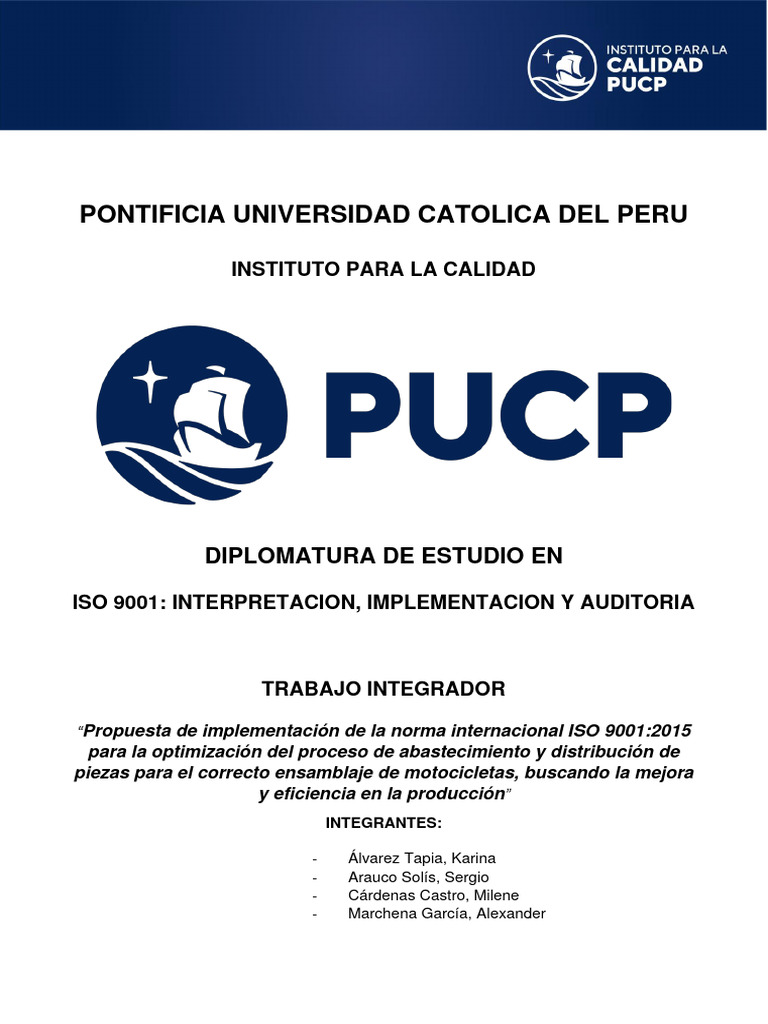 Ti-Final-Grupo1-Diplomado Iso 9001-Pucp | PDF