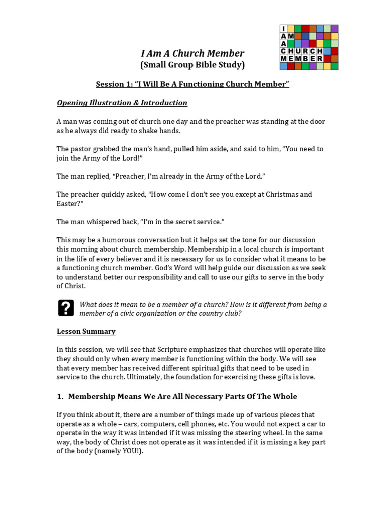 Functioning Church Membership Guide | PDF | Career & Growth | Self ...