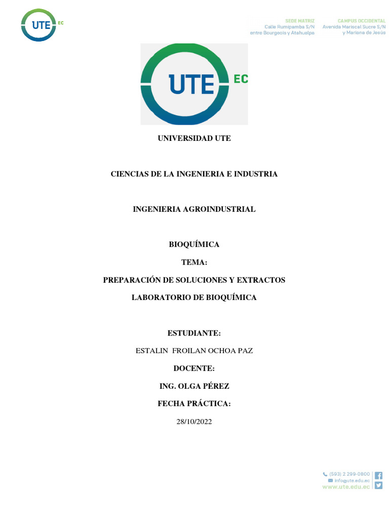 Bioquimica Informe Practica 1 | PDF | Solución tampón | Ácido