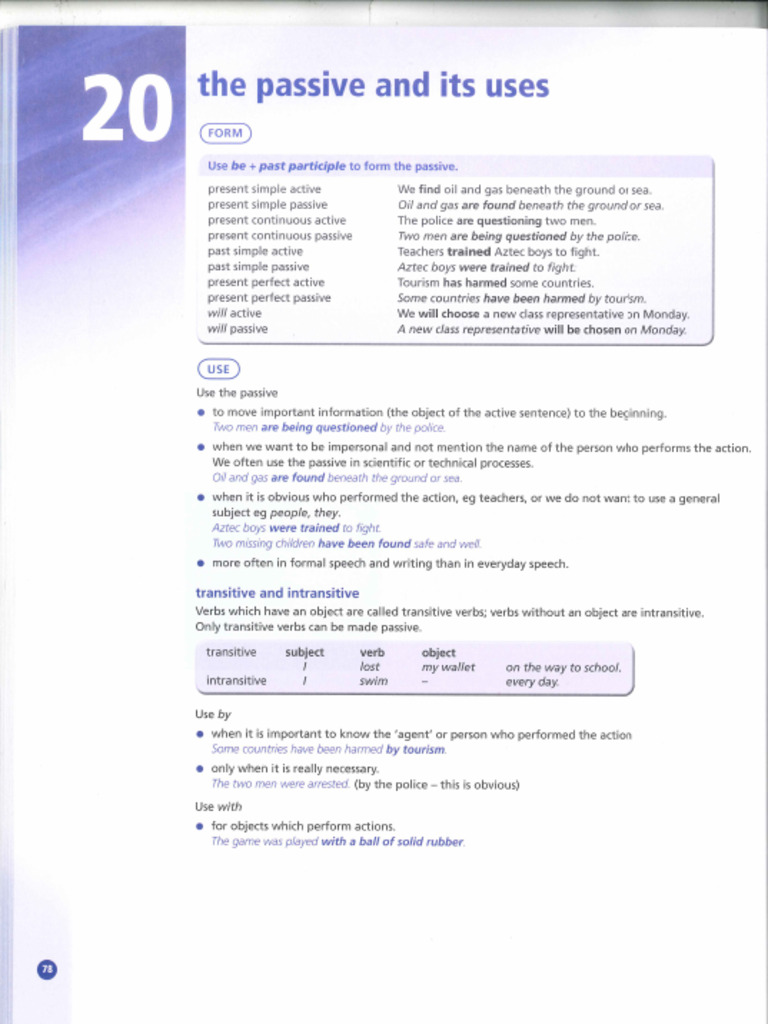 Grammar - The Passive (INT) | PDF