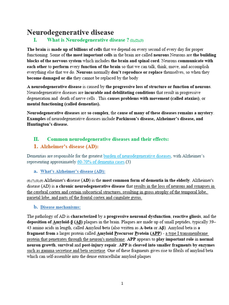 Neurodegenerative Disease 1 | PDF
