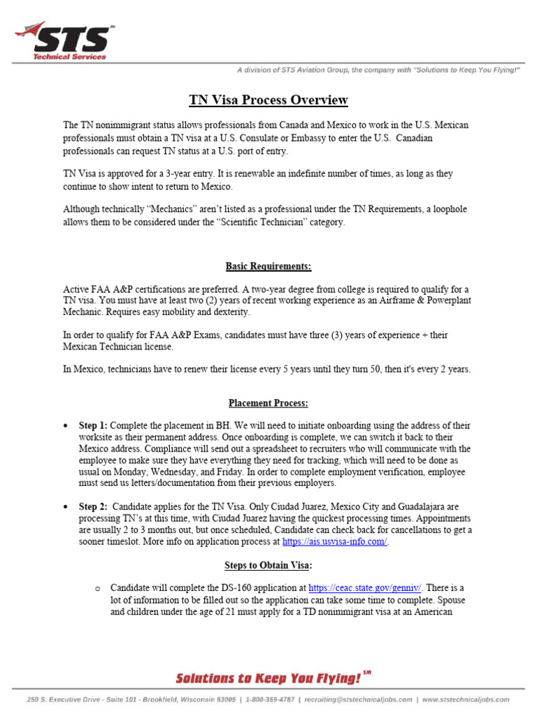 TN Visa Process Overview 2.13.23 | PDF