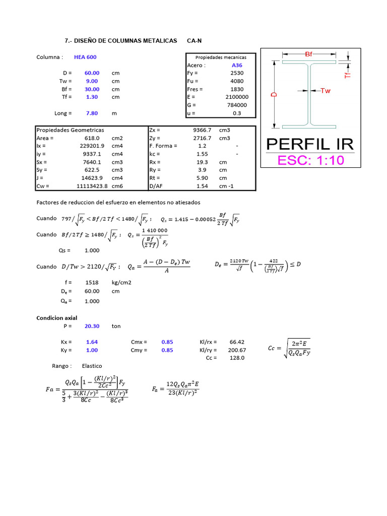 Segunda Revision Columna Hea Rampa | PDF | Structural Engineering | Elasticity (Physics)