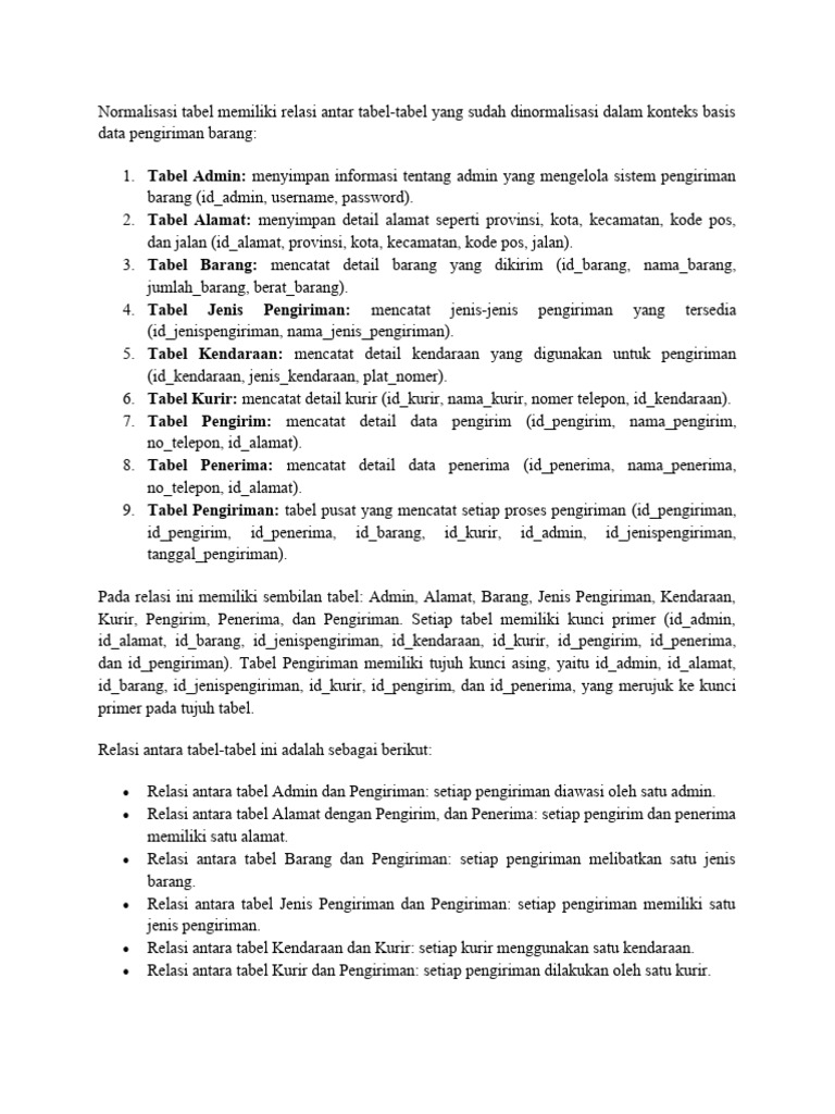 Normalisasi Tabel Memiliki Relasi Antar Tabel | PDF