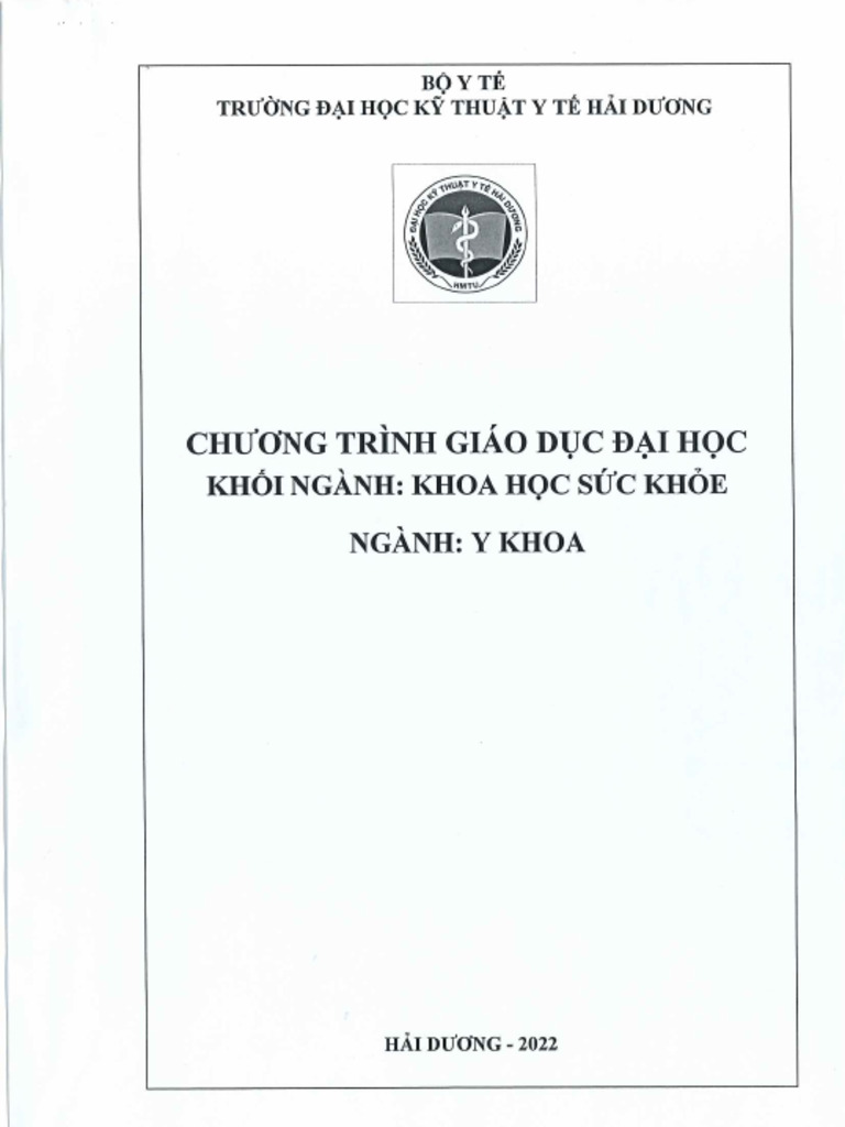 Chuong Trinh Dao Tao y Khoa 2022 | PDF