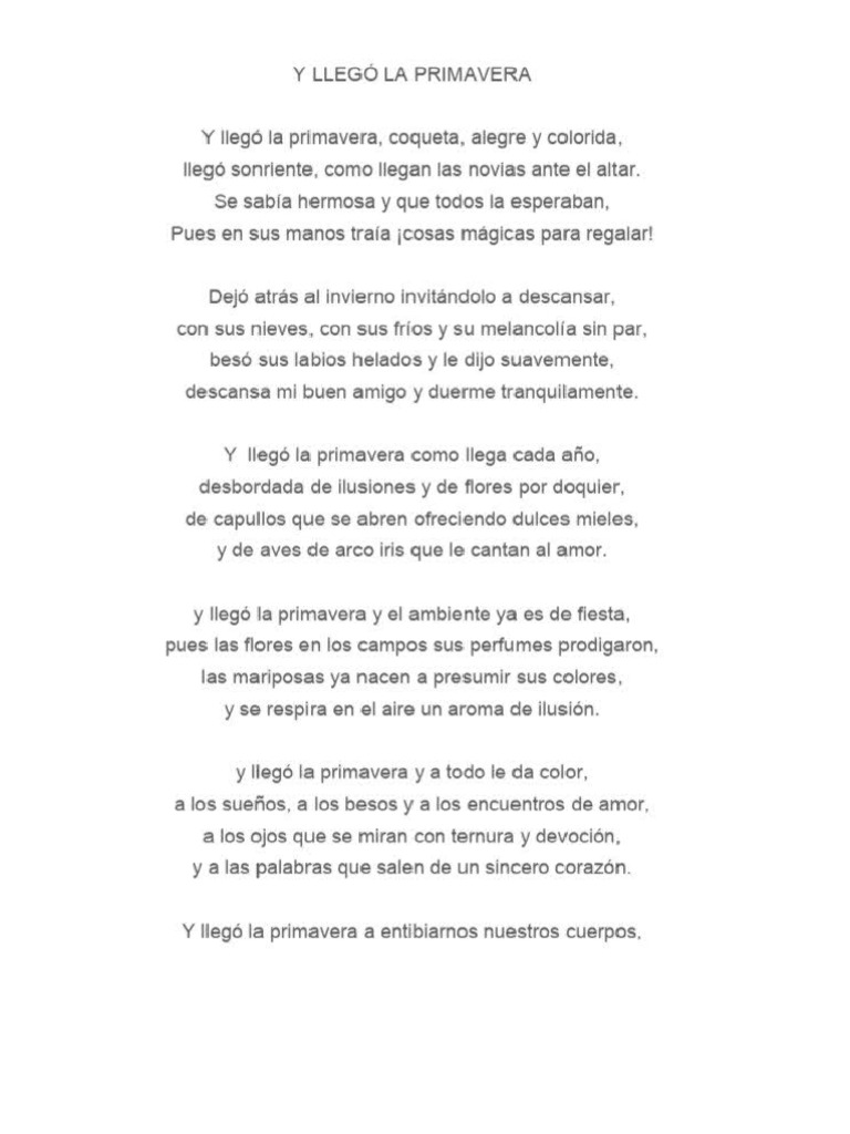 Poema Primavera | PDF