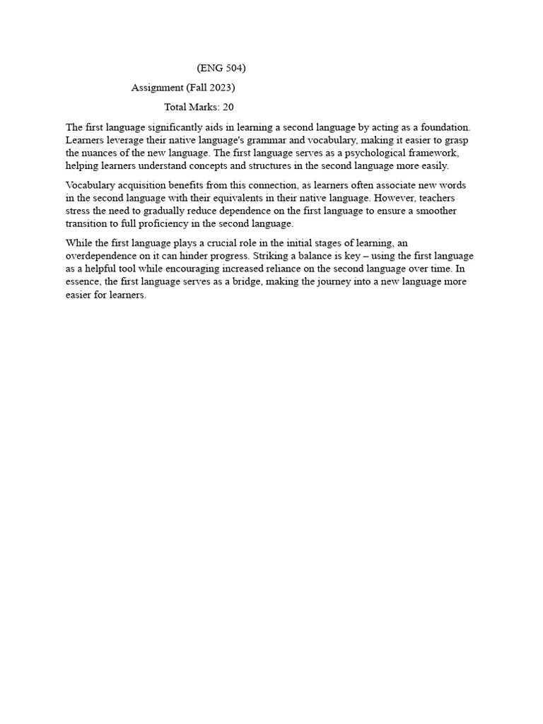 ENG504 Assignment 14-Jan 2024 | PDF | Language Arts & Discipline