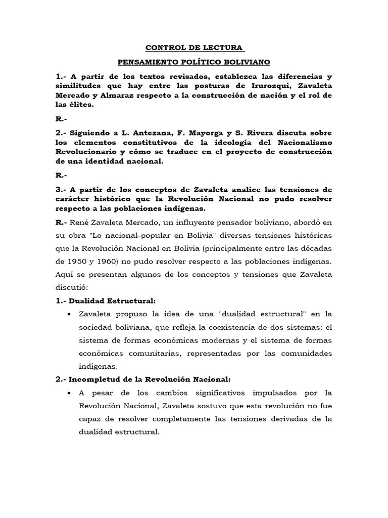 Control de Lectura | PDF