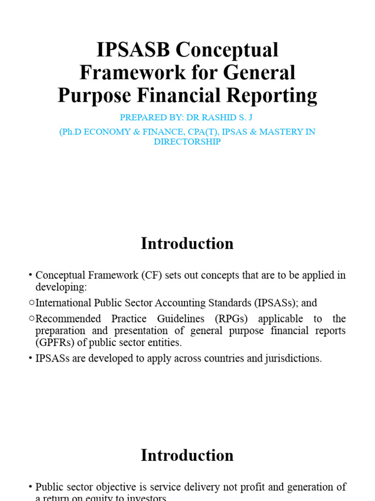 IPSASB Conceptual Framework For General Purpose Financial Reporting ...