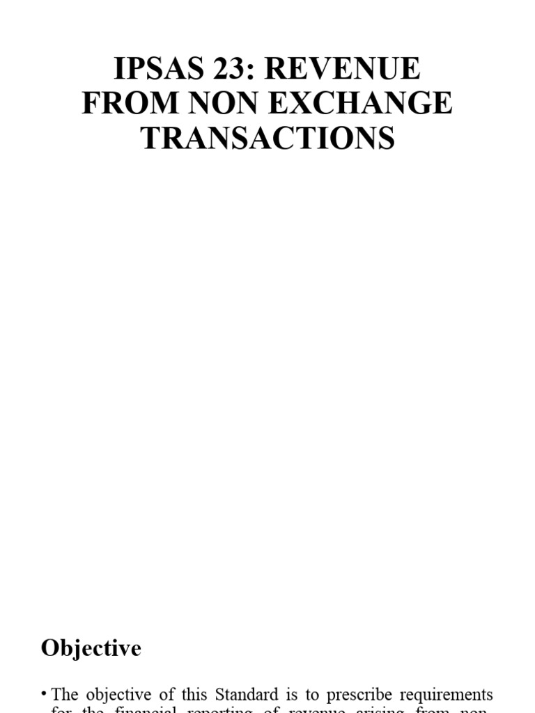IPSAS 23: Non-Exchange Revenue Guide | PDF | Taxes | Revenue