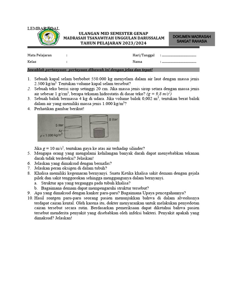 Soal Mid Ipa Kelas 8 | PDF