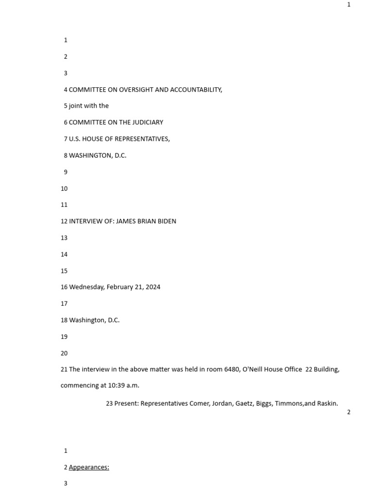 James Biden Transcript | PDF