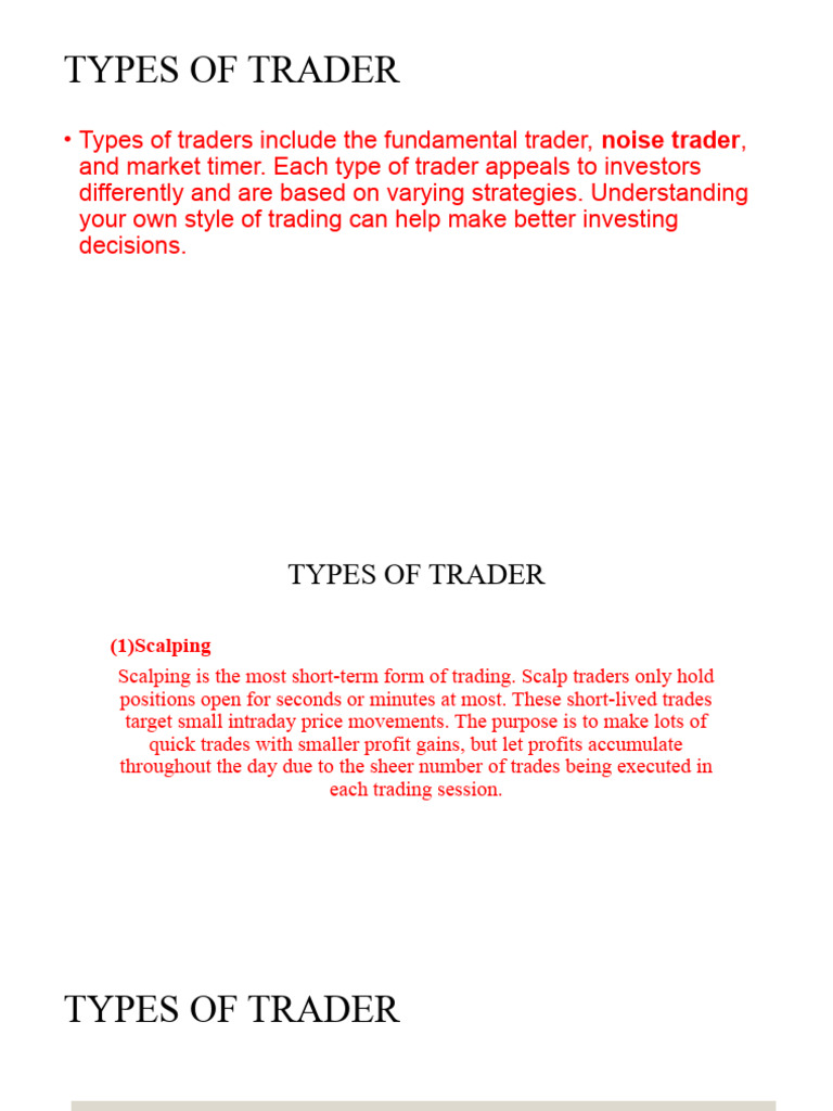 Types of Trader | PDF | Day Trading | Economics