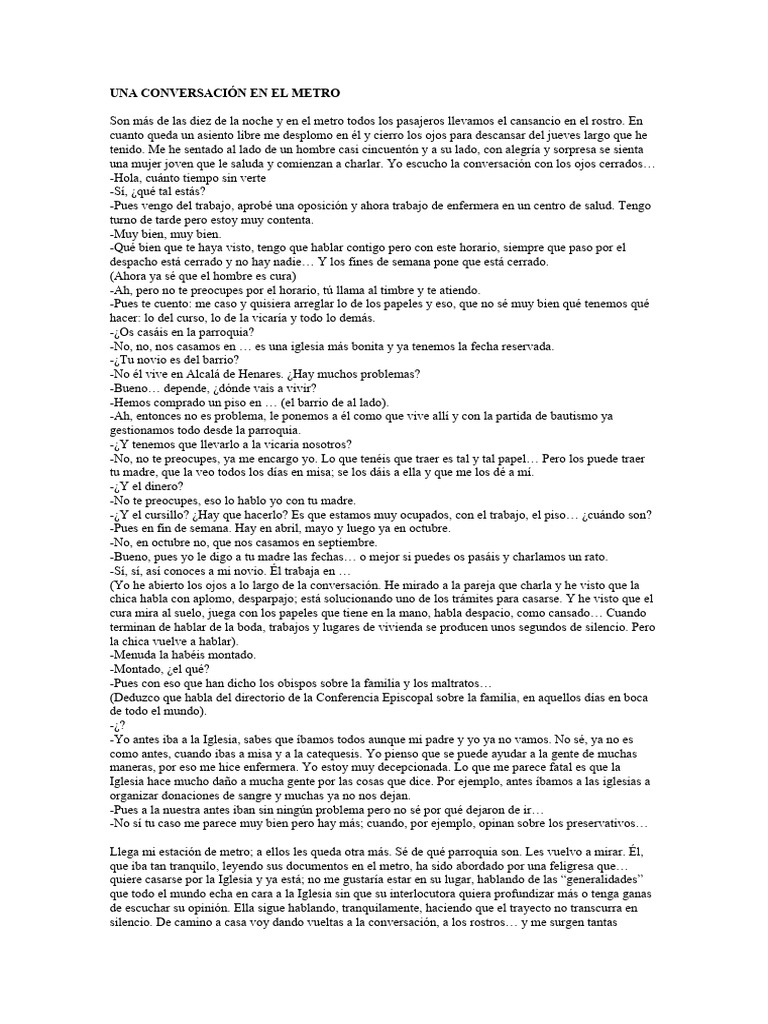 Una Conversación en El Metro | PDF