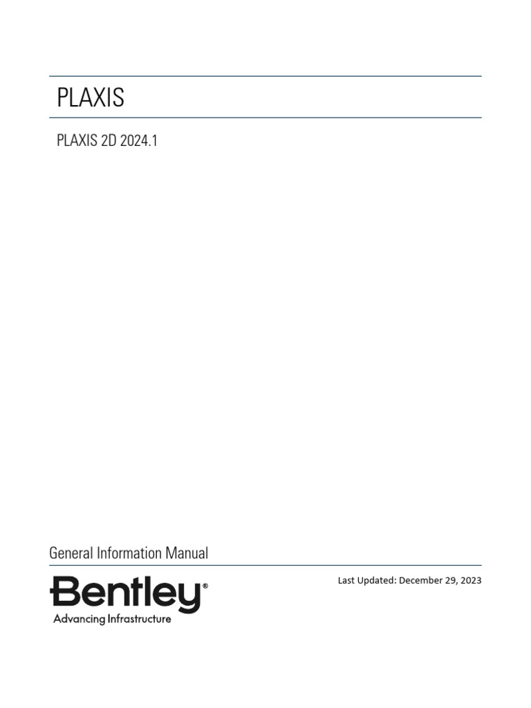 PLAXIS - 2D - 2024.1 - 2D - 0 - General Information Manual | PDF