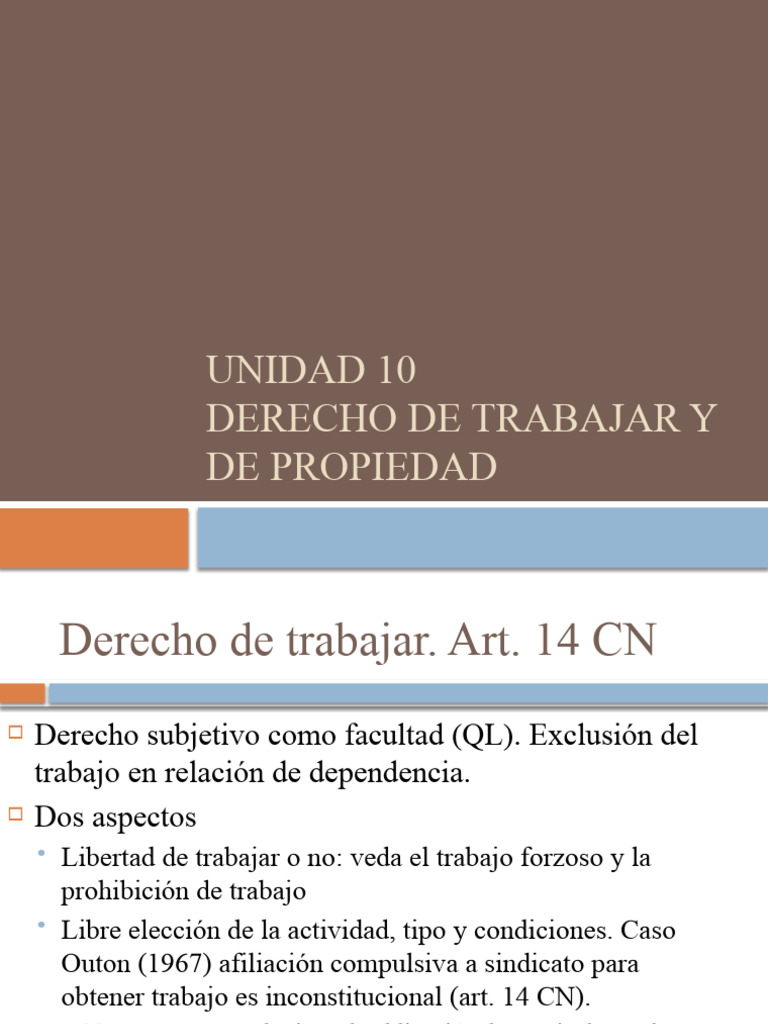 Derechos Laborales y Propiedad en CN | PDF | Derecho