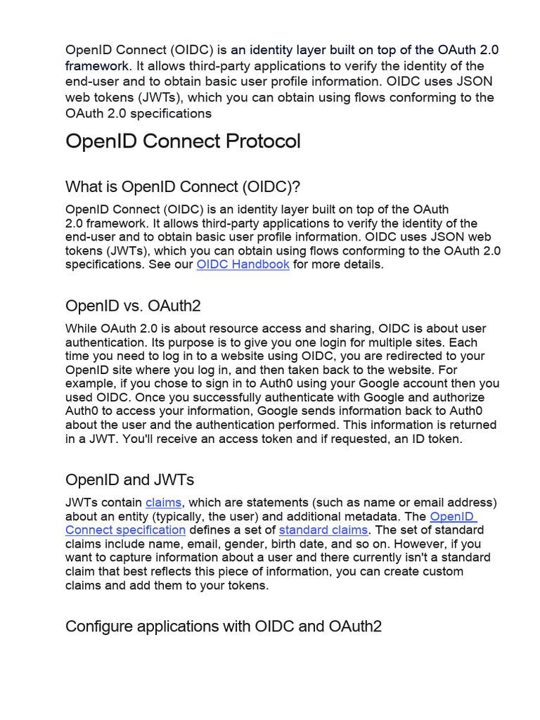 OpenID Connect (OIDC) | PDF | Cloud Computing | Java Script