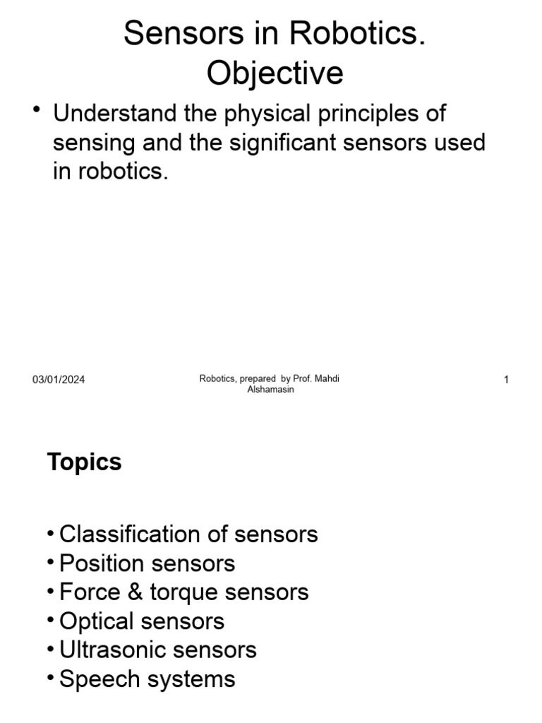 Chapter 9, Sensors in Robotics | PDF