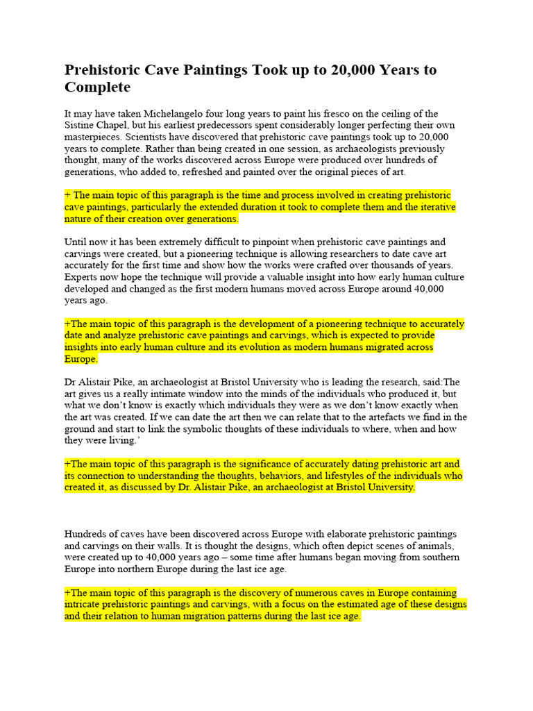 Prehistoric Cave Paintings Took Up To 20,000 Years To Complete | PDF ...