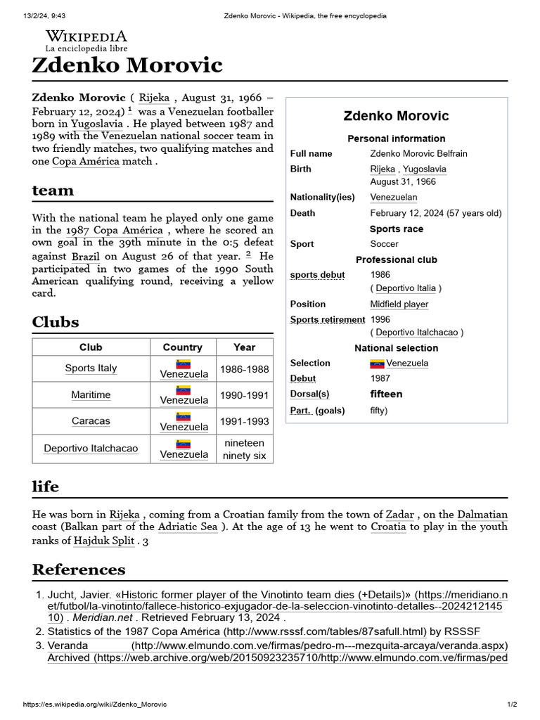 Zdenko Morovic - Wikipedia, The Free Encyclopedia | PDF | Association ...
