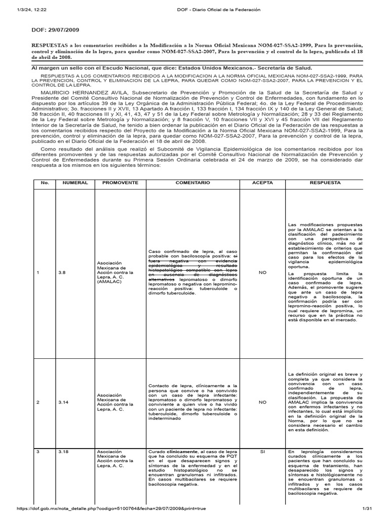Nom 027 Ssa2 2007 | PDF
