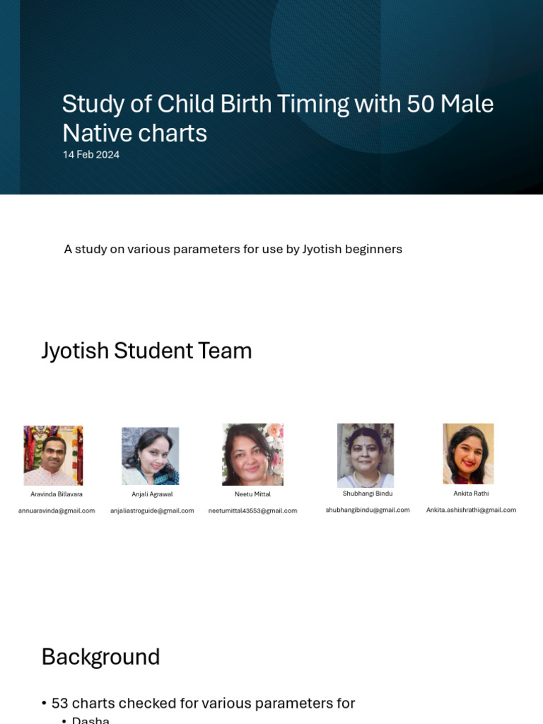 Child Birth Timing Analysis MALE 53 Charts 14feb2024 | PDF