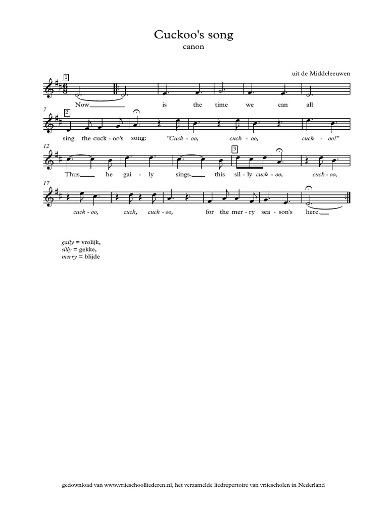 Cuckoos Song | PDF