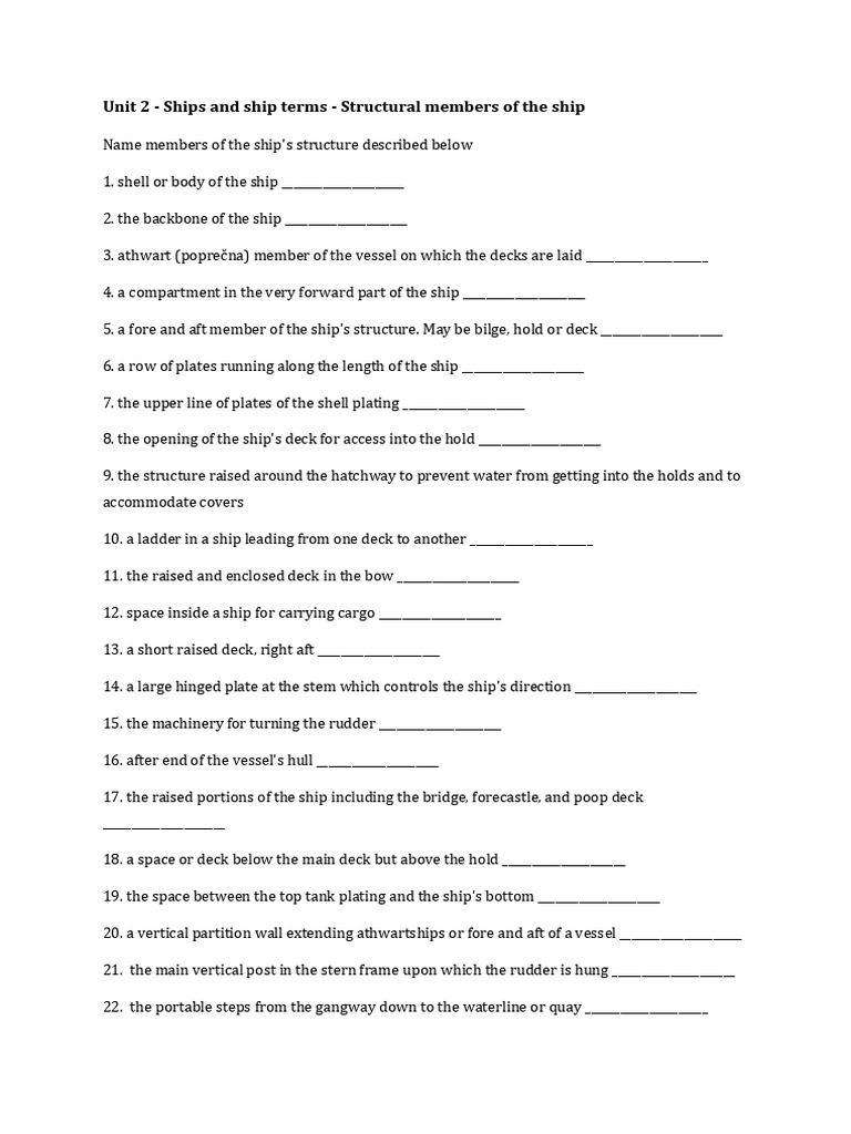 Ship Structure Terms Explained | PDF