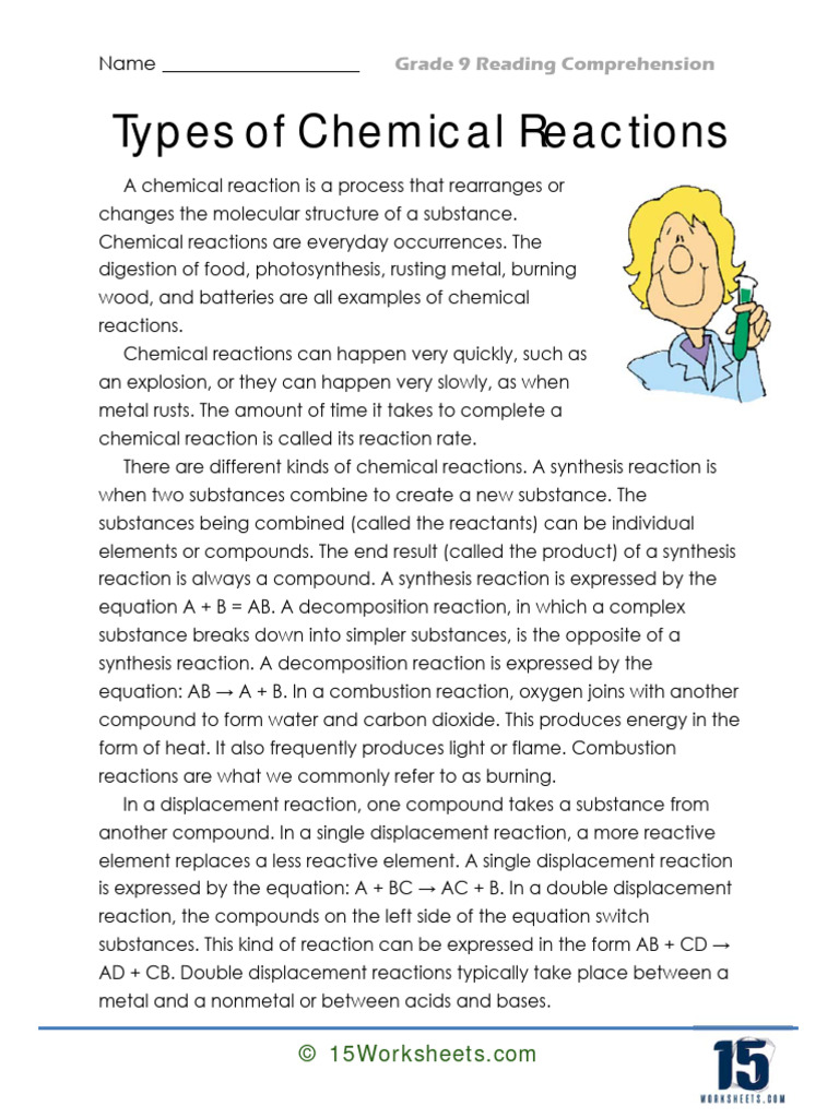 Grade 9 Chemical Reactions Guide | PDF | Chemical Reactions | Chemical ...