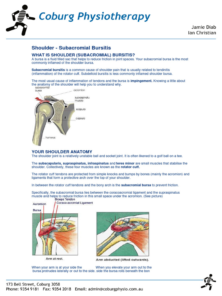 Subacromial Bursitis | PDF | Shoulder | Clinical Medicine