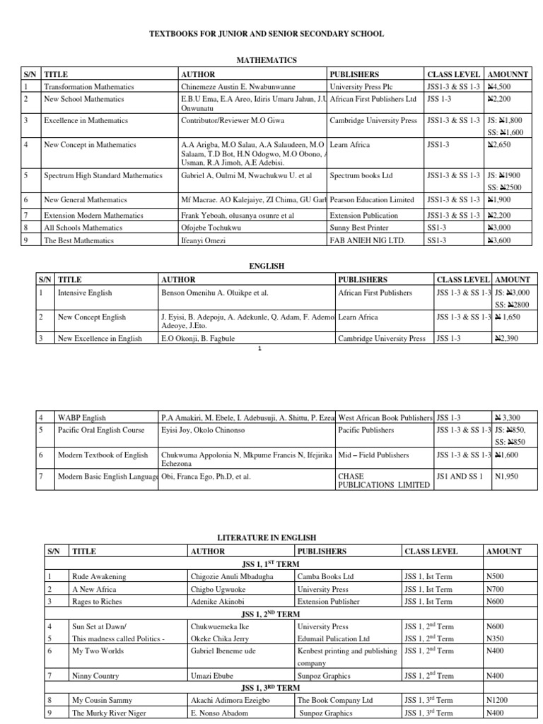 School Textbooks | PDF